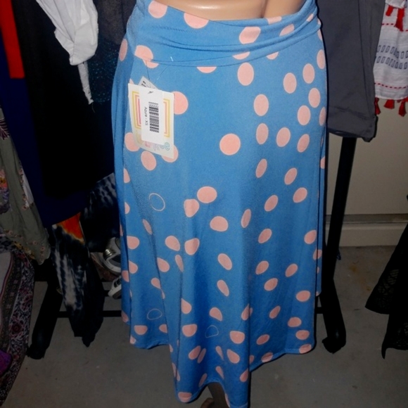 LuLaRoe | Skirts | Nwt Lularoe Spring Flowy Office Azure Blue Pink ...